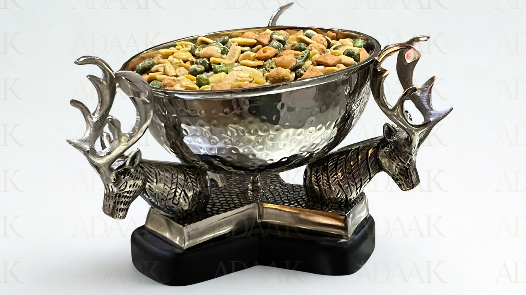 Mystic Deer Bowl – Silver Glow | Luxury Silver Finish Décor & Serveware ...