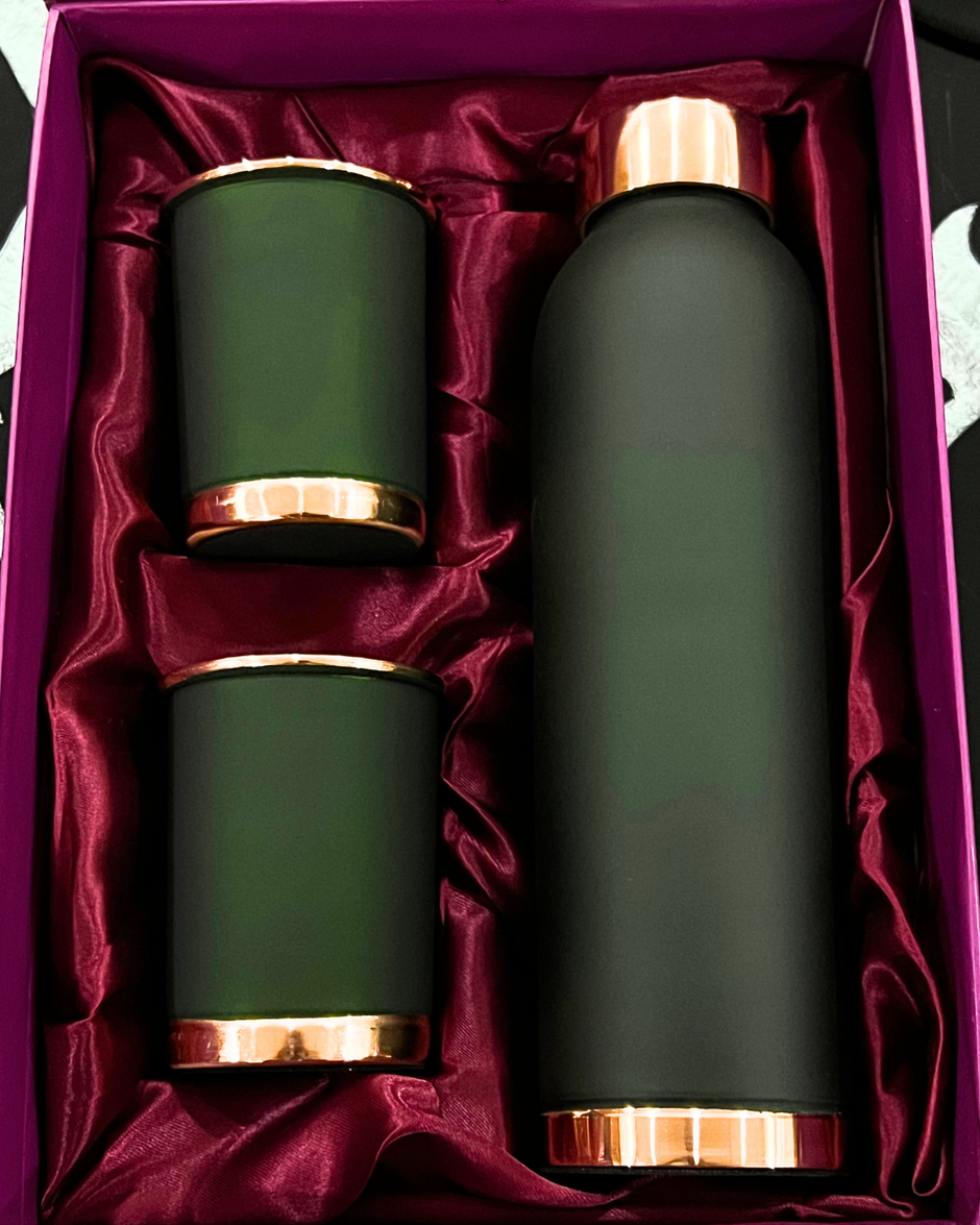 Copper Bottle and Glass Set | Ayurvedic Drinkware for Wellness ...