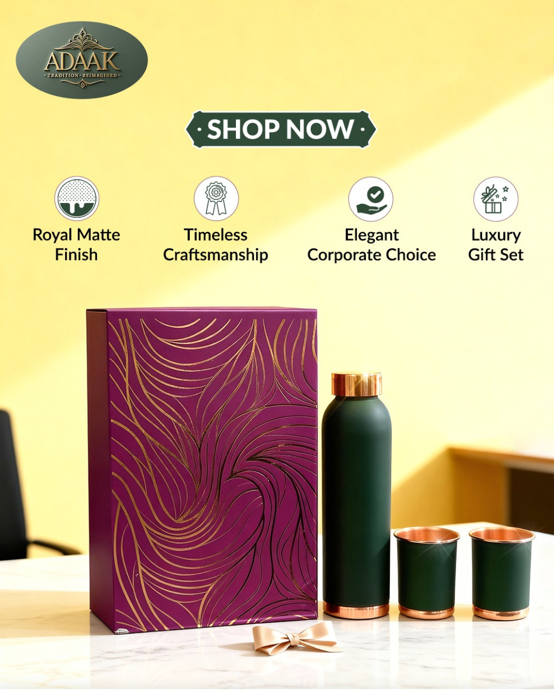 Copper Bottle and Glass Set | Ayurvedic Drinkware for Wellness ...