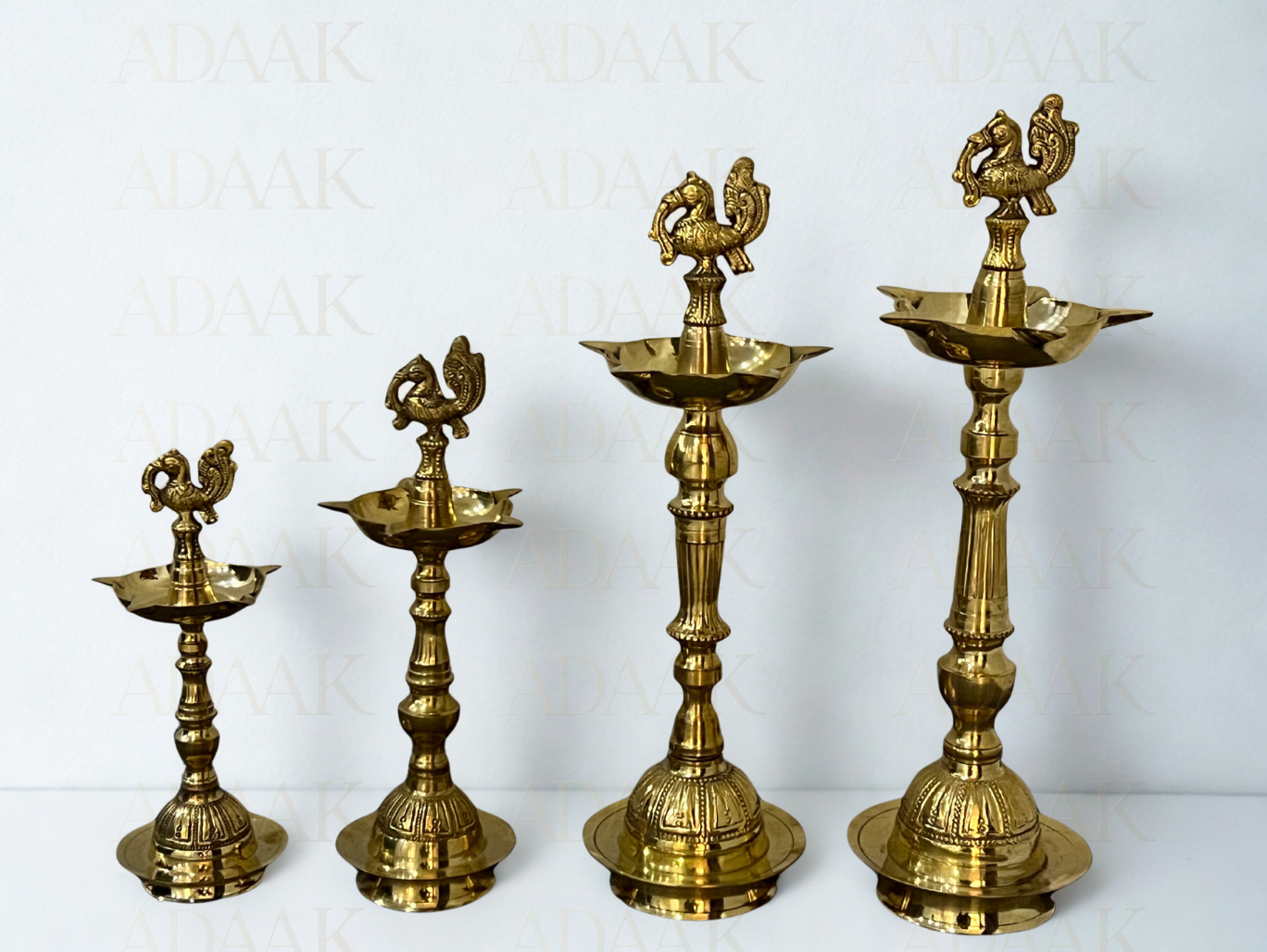 Adaak Pradeep Kashi Brass Deepam – Handcrafted Peacock Oil Lamp for ...